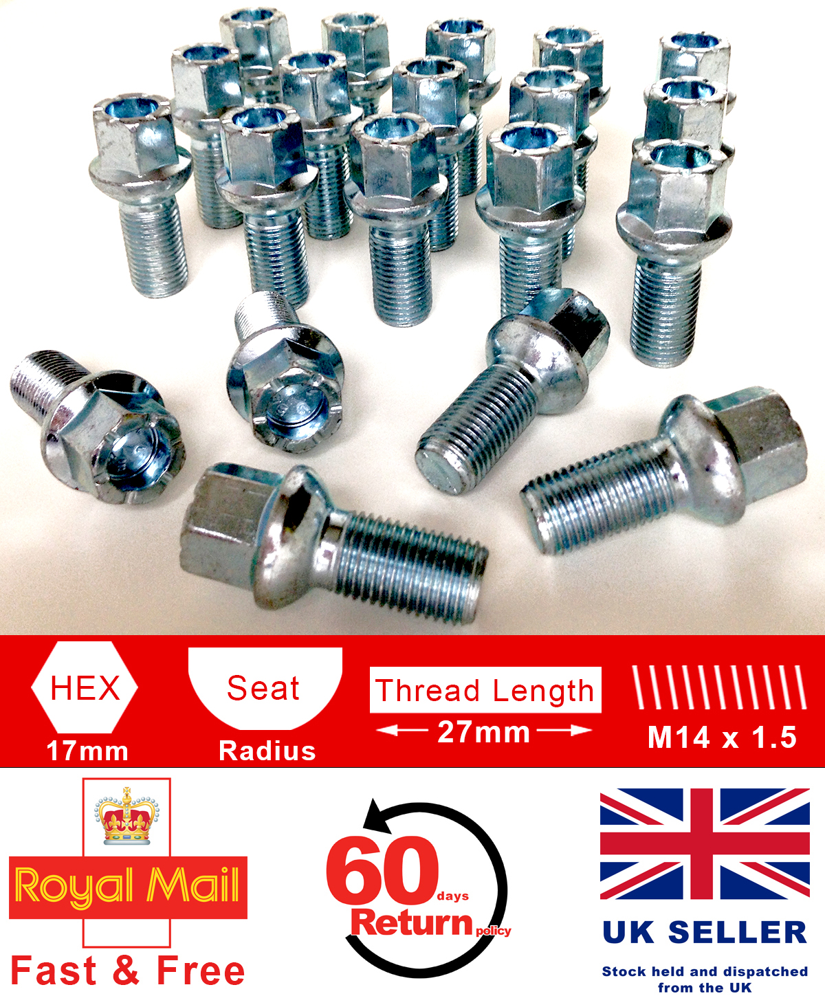 Mercedes ML, M Class W164 05-11 Standard alloy wheel bolts x 20 ...