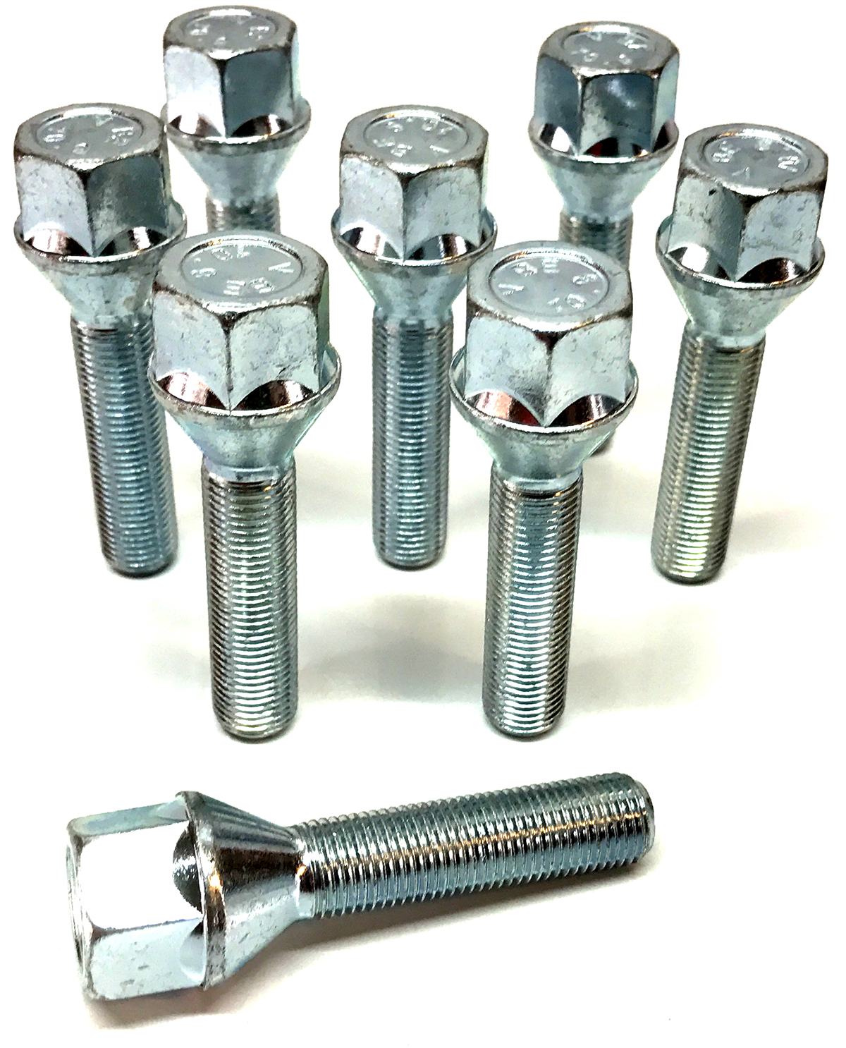 8 x M12 x 1.25 45mm extended thread 19mm Hex alloy wheel bolts for Ford ...